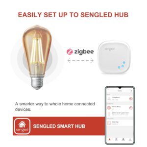 Sengled Zigbee Smart Edison Bulbs, Smart Hub Required, Work with SmartThings and Echo with Built-in Hub, Voice Control with Alexa and Google Home, Amber Warm 2000K LED E26 Edison Bulb, 60W Eqv. 6 Pack