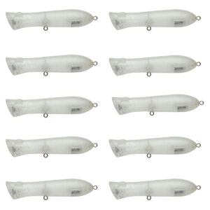 10 pcs abs unpainted popper bait fishing hard lure body crankbait 82mm 9.26g blank lures 8183# free eye