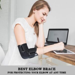 Reamphy Elbow Brace,Comfortable Night Elbow Sleep Support,Elbow Splint, Adjustable Stabilizer Splints, Cubital Tunnel Syndrome,Tendonitis,Ulnar Nerve,Tennis,Fits for Men and Women(Fits Most)