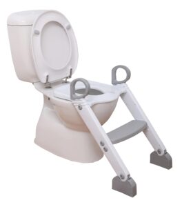 dreambaby potty seat with steps toilet training seat - 2-level adjustable potty seat- grey/white - kids toilet seat attachment