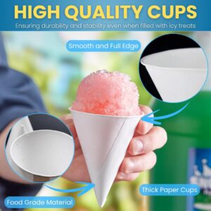 Smygoods Disposable White Paper Cone Cups (Pack of 200-4.5 oz) Eco-Friendly, Leak-Proof, Ideal for Events, Water Coolers, Quick Hydration & Efficient Cleanup