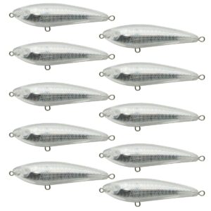 10pcs unpainted lure blanks 10.48g 8.5cm with 6mm free fishing eye crankbait simulation blank body clear hard baits trout salmon swimming sea bait topwater freshwater plastic minnow lure 8300 6mm