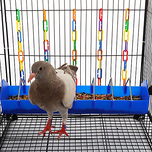 2 Pack Large Pigeon Feeder Thick Durable Slot Container Feeding Dish Food Dispenser Tool for Pigeon Chicken Duck Bird Poultry (Length: 16")