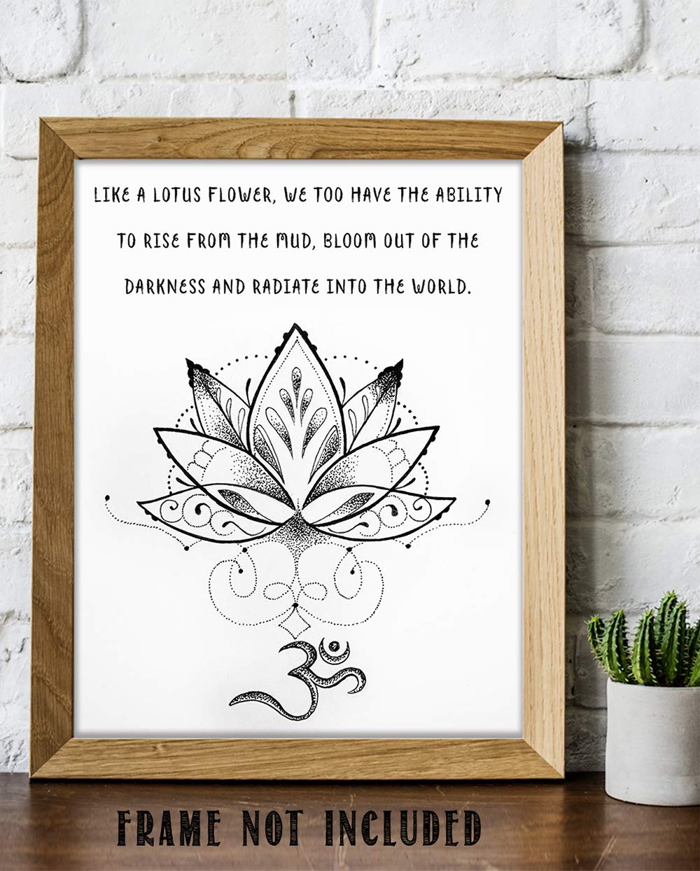 TJ Originals Like a Lotus Flower Quote - Spiritual and Boho Wall Decor - Namaste Zen and Meditation Aesthetic Room Decor - Unframed 11x14 Wall Art Print for Living Room or Yoga Studio