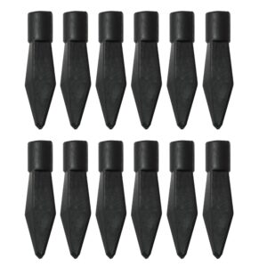 rlecs 12pcs soft rubber practice archery arrowhead inner dia. 8mm glue on target arrow tips for archery cs shooting/archery hunting game, black