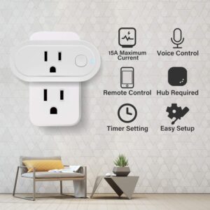 Sengled Smart Plugs, Hub Required, Works with SmartThings and Amazon Echo with Built-in Hub, Voice Control with Alexa and Google Home, 15Amp Smart Socket, Work as Zigbee Repeater, ETL Listed, 4 Pack