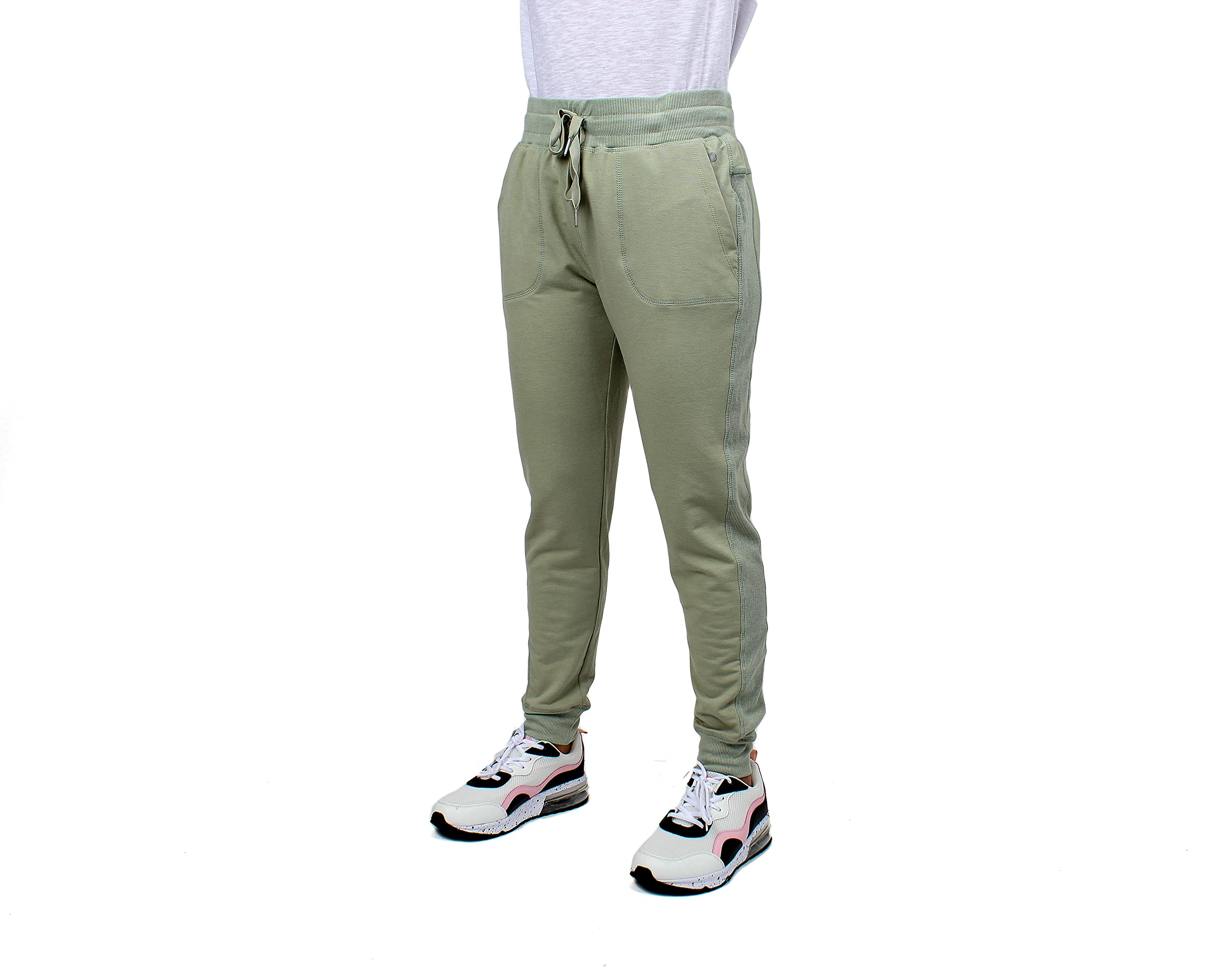 Apana Ladies Sojourn Jogger Active Yoga Sweatpants Clothing (Deep Sage, Medium)