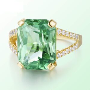 XINQI May Birthstone Ring - Green Onyx in 14k Gold - Handmade Vintage Ring - Gold Rings for Women (7)