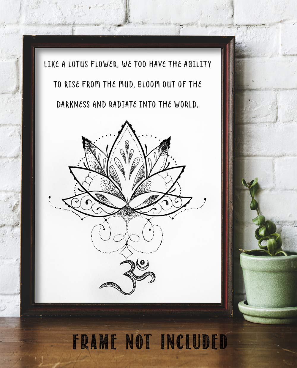 TJ Originals Like a Lotus Flower Quote - Spiritual and Boho Wall Decor - Namaste Zen and Meditation Aesthetic Room Decor - Unframed 11x14 Wall Art Print for Living Room or Yoga Studio