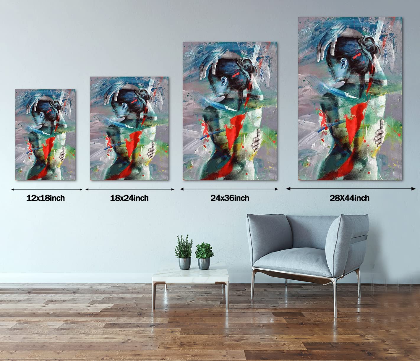 Girl Beautiful Back Photography Wall Art Woman Body Art Canvas Painting Art Print Modern Abstract Pop Artwork House Wall Decorations for Dorm Apartment Gallery-Wrapped Ready to Hang - 28"x44"