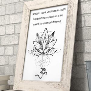 TJ Originals Like a Lotus Flower Quote - Spiritual and Boho Wall Decor - Namaste Zen and Meditation Aesthetic Room Decor - Unframed 11x14 Wall Art Print for Living Room or Yoga Studio