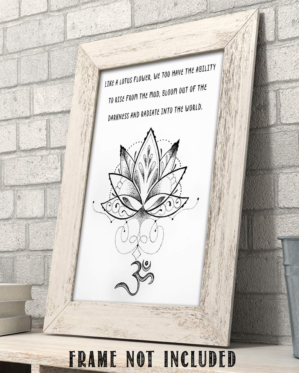 TJ Originals Like a Lotus Flower Quote - Spiritual and Boho Wall Decor - Namaste Zen and Meditation Aesthetic Room Decor - Unframed 11x14 Wall Art Print for Living Room or Yoga Studio