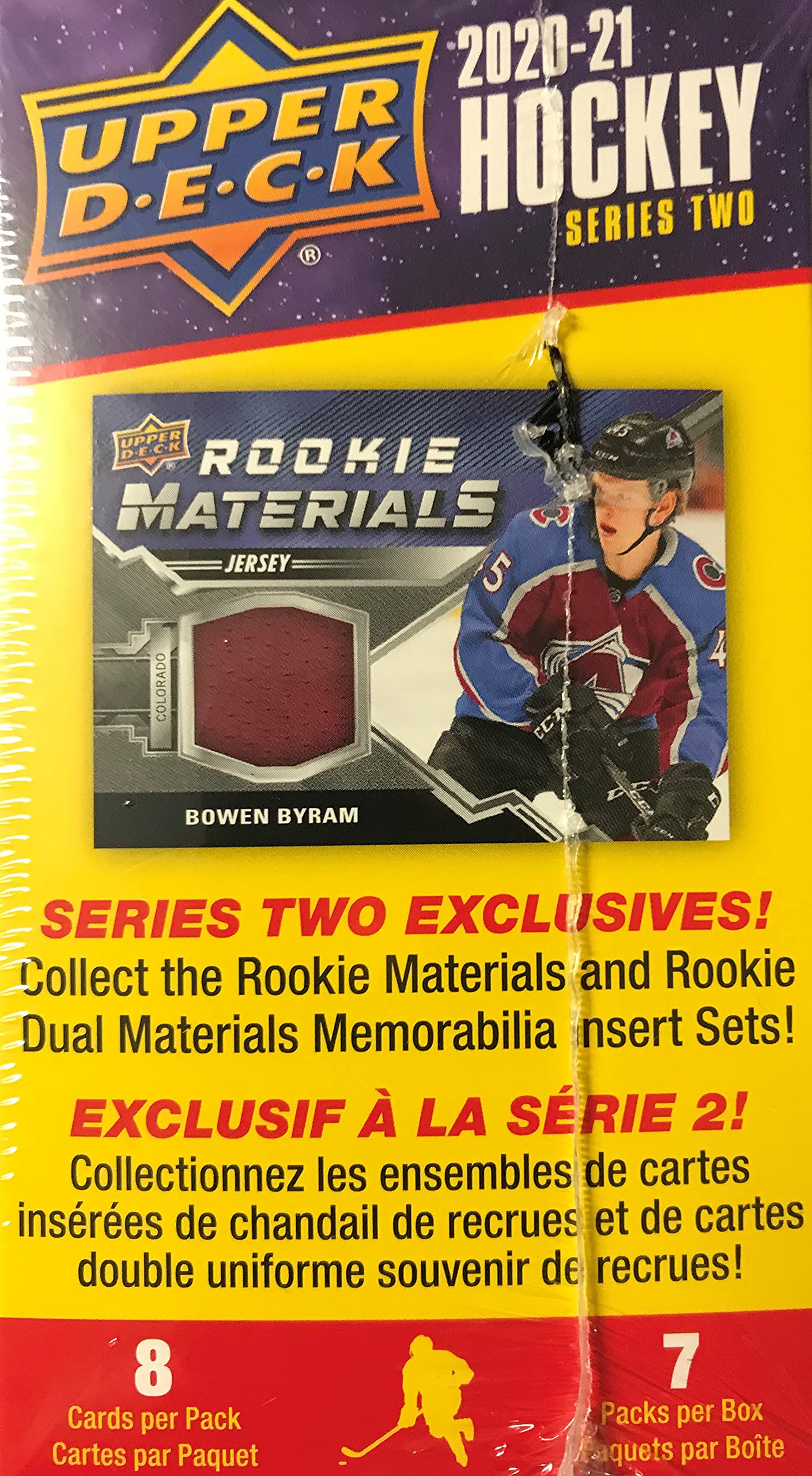 2020/21 Upper Deck Series 2 Hockey Blaster Box - 6 Packs Plus 1 Bonus Pack - 8 Cards Each - 1 Young Guns card per box on average