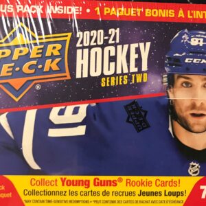 2020/21 Upper Deck Series 2 Hockey Blaster Box - 6 Packs Plus 1 Bonus Pack - 8 Cards Each - 1 Young Guns card per box on average