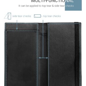 Zreal Checkbook Cover for Men & Women, Premium Vegan Leather Checkbook Holder Slim Wallets for Top & Side Tear Duplicate Checks with RFID Blocking (Matte Black)