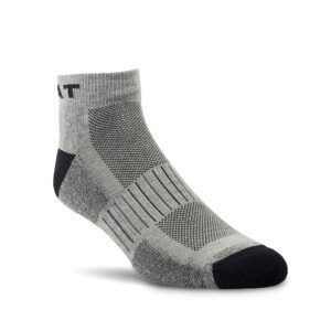 ariat ariattek high-performance quarter crew socks, 3 pairs gray large