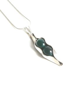 jade anniversary | 35th wedding anniversary gift | two peas in a pod necklace | dark jade stones | wife anniversary gift