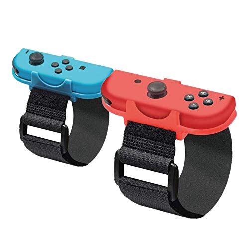 [4 Pack]Wrist Bands and Leg Strap Ring for Nintendo Switch Fit Adventure, Joy-Cons Controller Game Accessories, Adjustable Elastic Strap for Switch Controller Game