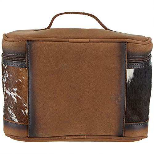 STS Ranchwear Train Case Durable Spacious Versatile Leather Travel Cosmetic Bag with Top Handle, Tornado/Cowhide, One Size