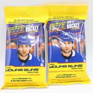 2020/21 Upper Deck NHL Hockey Series 2 Fat Packs (2 Pack Bundle) - 52 Cards Total - Look For New Young Guns