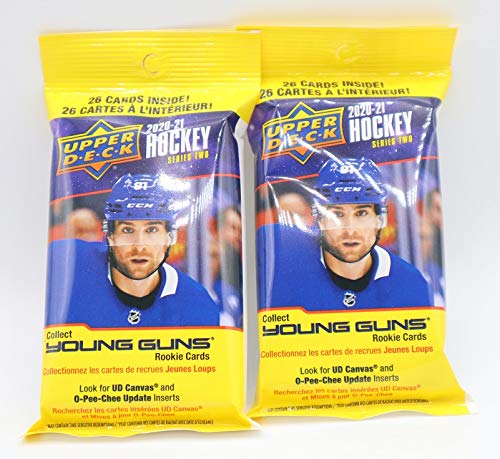 2020/21 Upper Deck NHL Hockey Series 2 Fat Packs (2 Pack Bundle) - 52 Cards Total - Look For New Young Guns