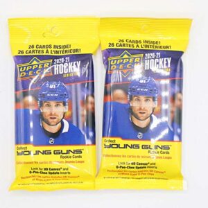 2020/21 Upper Deck NHL Hockey Series 2 Fat Packs (2 Pack Bundle) - 52 Cards Total - Look For New Young Guns