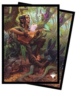 adventures in the forgotten realms 100ct deck protector sleeves featuring ellywick tumblestrum from magic: the gathering trading card game