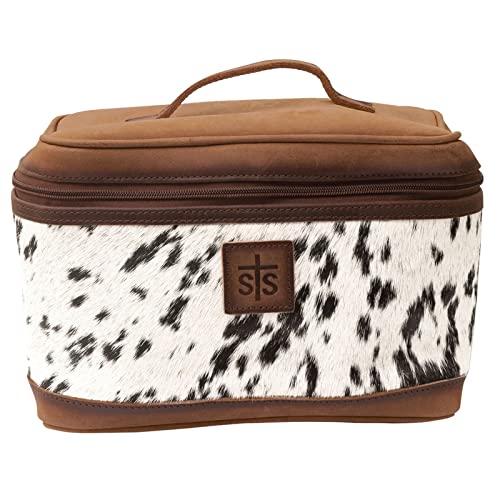 STS Ranchwear Train Case Durable Spacious Versatile Leather Travel Cosmetic Bag with Top Handle, Tornado/Cowhide, One Size