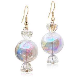 andpai funny cute colorful sweet glass candy dangle drop earrings creative chic personalized simulation food earrings for women statement jewelry gifts (colorful)