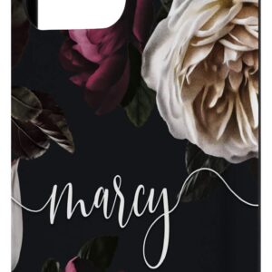 Galaxy S20 Ultra Marcy - Elegant Floral Rose & Peony Personalized Name Case