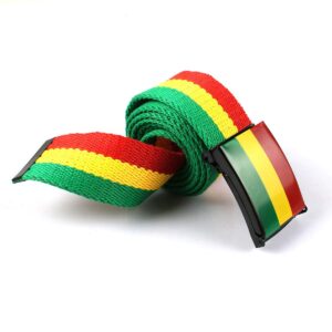 rasta jamaican rgy canvas belt with styilish buckle canvas (rgy buckle, one size)