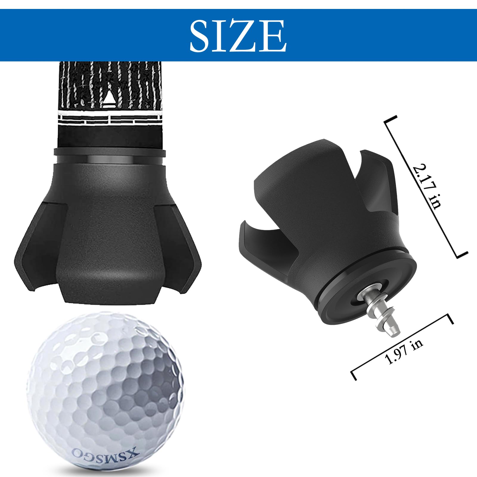 XSMSGO Golf Ball Retriever for Putter,3-Prong Golf Ball Grabber Picker Upper,with Golf Mesh Bag for Golf Accessories Golf Gift for Men(3 Pack)