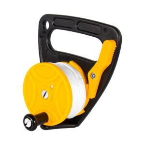 seafard compact 150ft scuba dive reel kayak anchor with thumb stopper for safety underwater diving snorkeling yellow