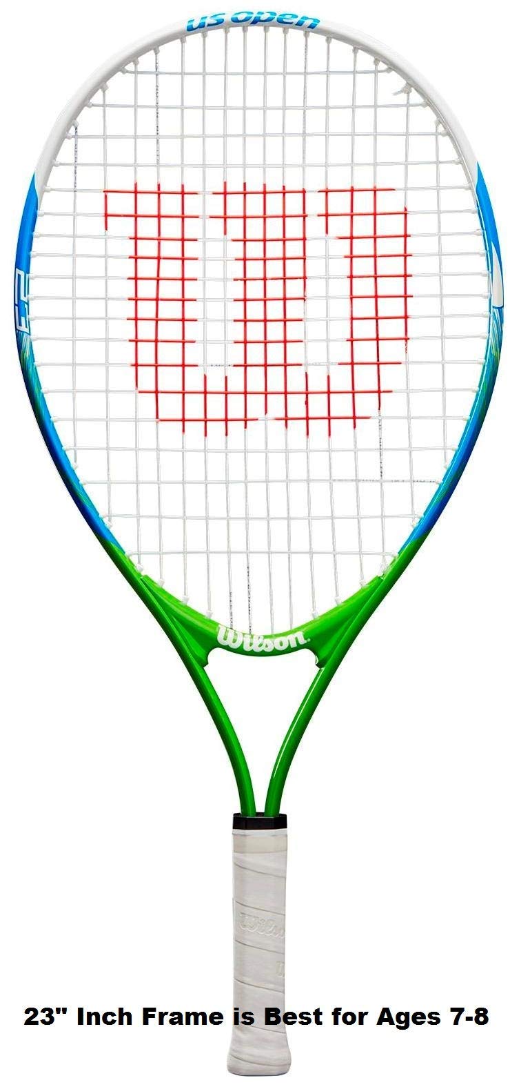 Generic Wilson US Open 25 Junior Tennis Racquet Bundled with a Green/White Wilson Advantage II Tennis Bag (Perfect for Beginner Players Age 9-10) Green/White Bag 25 Inch Racquet