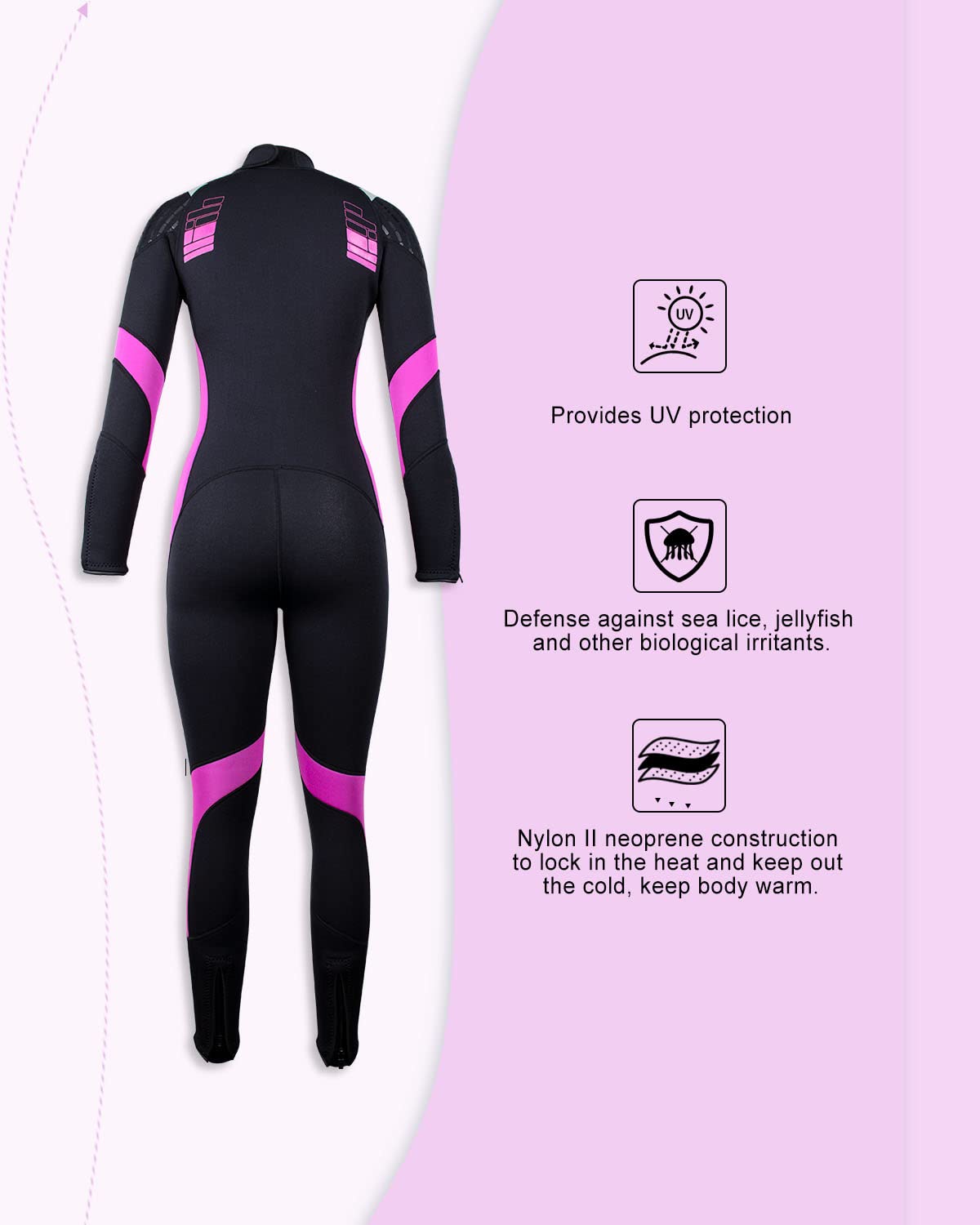 Seaskin Wetsuits for Men Women 3mm Front Zip Full Wetsuit