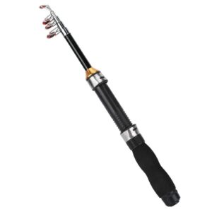 ultrashort fishing rod, telescopic spincast rod, ice fishing pole, travel pocket rod for ice fly fishing sea saltwater freshwater(1.5m)