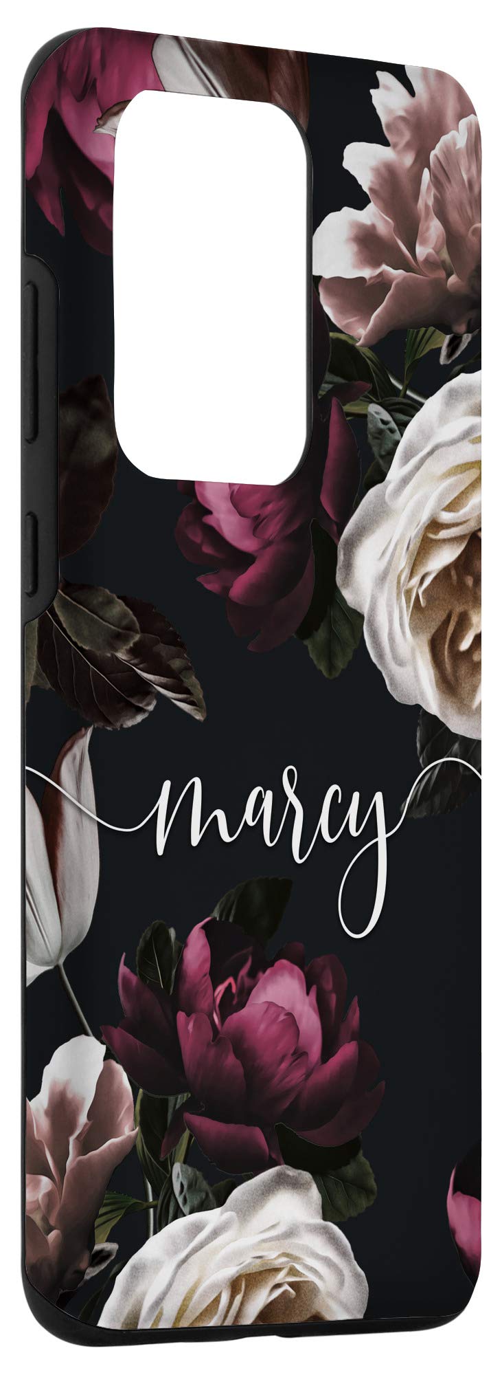 Galaxy S20 Ultra Marcy - Elegant Floral Rose & Peony Personalized Name Case