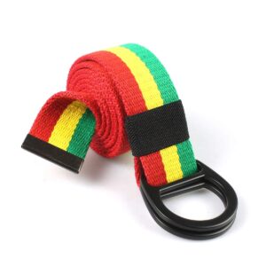 rasta jamaican rgy canvas belt with styilish buckle canvas (metal-1, one size)