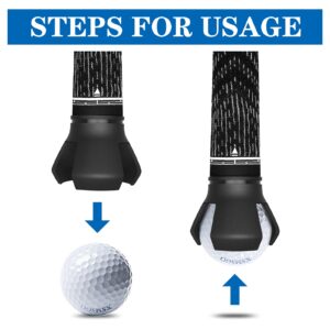 XSMSGO Golf Ball Retriever for Putter,3-Prong Golf Ball Grabber Picker Upper,with Golf Mesh Bag for Golf Accessories Golf Gift for Men(3 Pack)