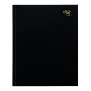 letts of london 10y for year 2022 principal desk day to page journal, black, quarto size (y) - 10 1/4" x 8/1/4", c10ybk-22