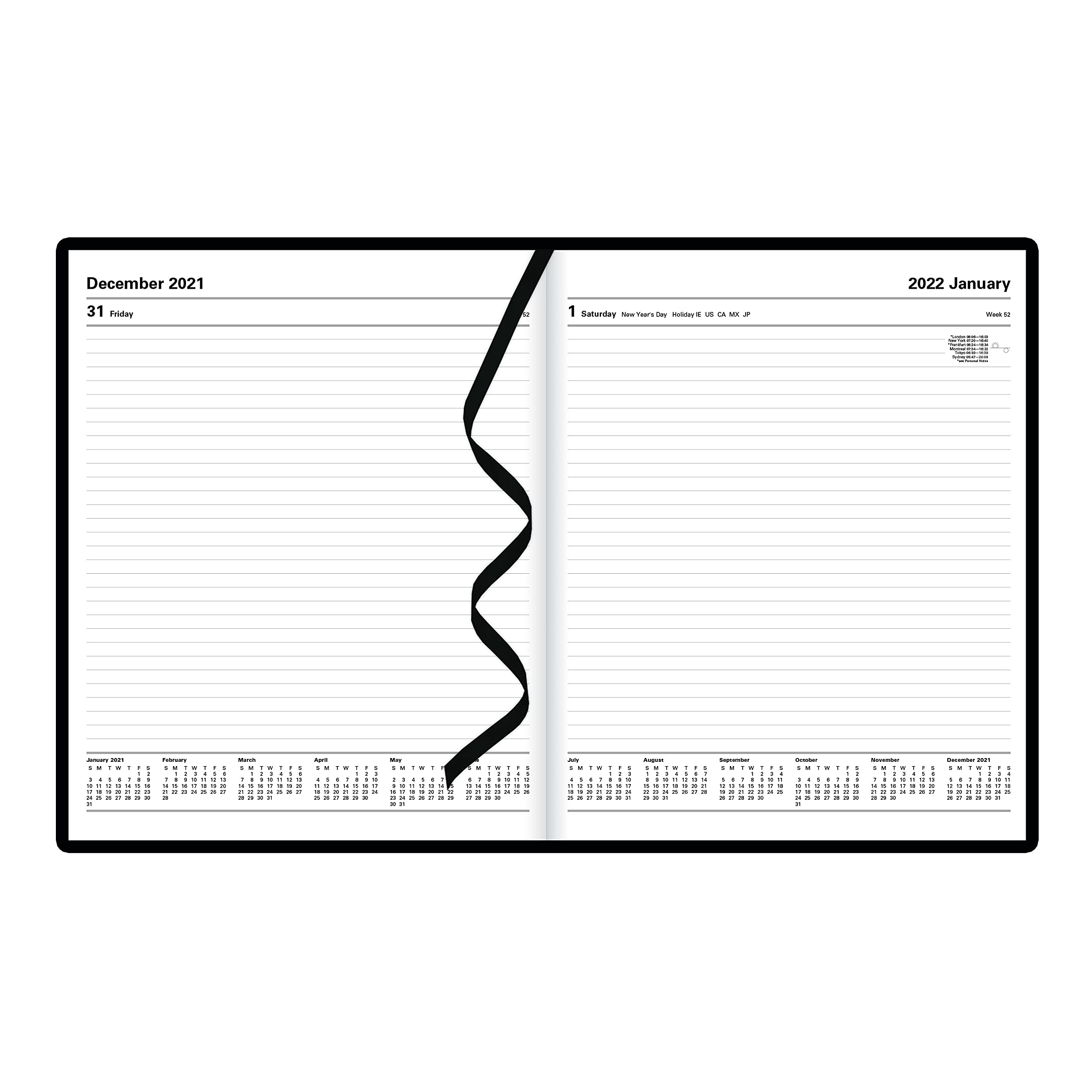 LETTS of London 10Y for Year 2022 Principal Desk Day to Page Journal, Black, Quarto Size (Y) - 10 1/4" X 8/1/4", C10YBK-22