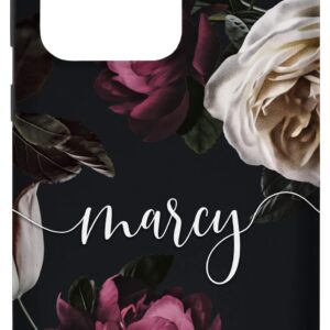 Galaxy S20 Ultra Marcy - Elegant Floral Rose & Peony Personalized Name Case