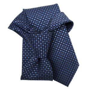 gotie geometric neckties for men - ready to wear - pretied adjustable neckties - navy blue pindot tie