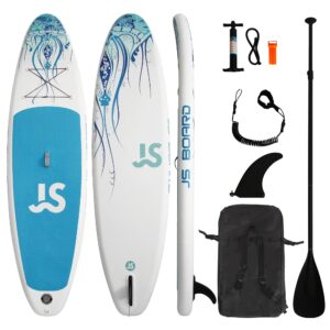 jssup inflatable paddle board - blow up paddle board - stand up paddle boards for adults - inflatable sup - paddleboard inflatable (blue)