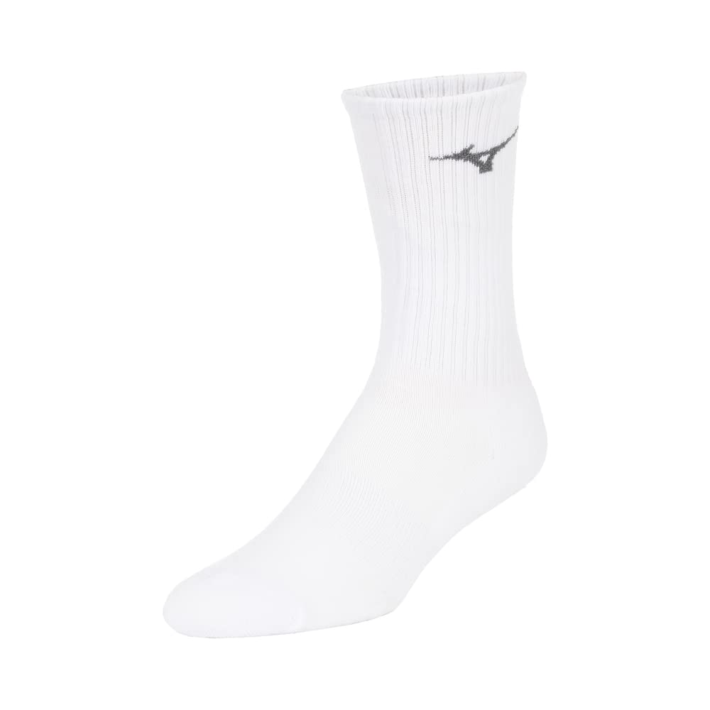 Mizuno Womens Vital Crew 3-pack Sock, White, Medium US