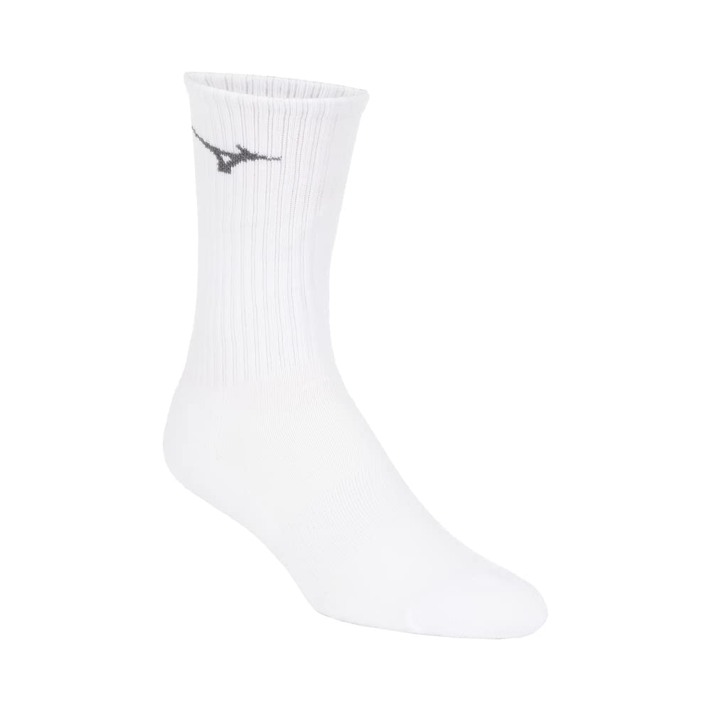 Mizuno Womens Vital Crew 3-pack Sock, White, Medium US