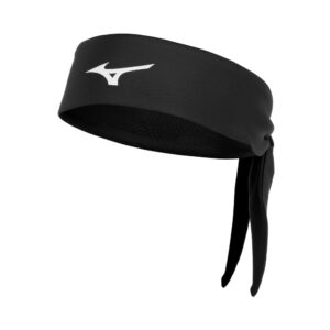 mizuno knotted headband, black, one size fits most