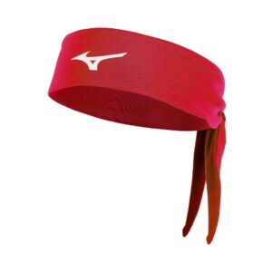 mizuno knotted headband, red, one size fits most