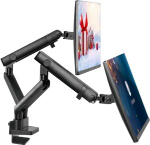 dual monitor arm, dual monitor mount, dual monitor desk mount up to 32 inch computer screens, dual monitor stand vesa mount, monitor mount & monitor arms for 2 monitors, computer monitor arms in black