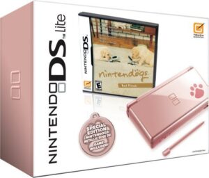 nintendo ds lite - metallic rose nintendogs version (renewed)